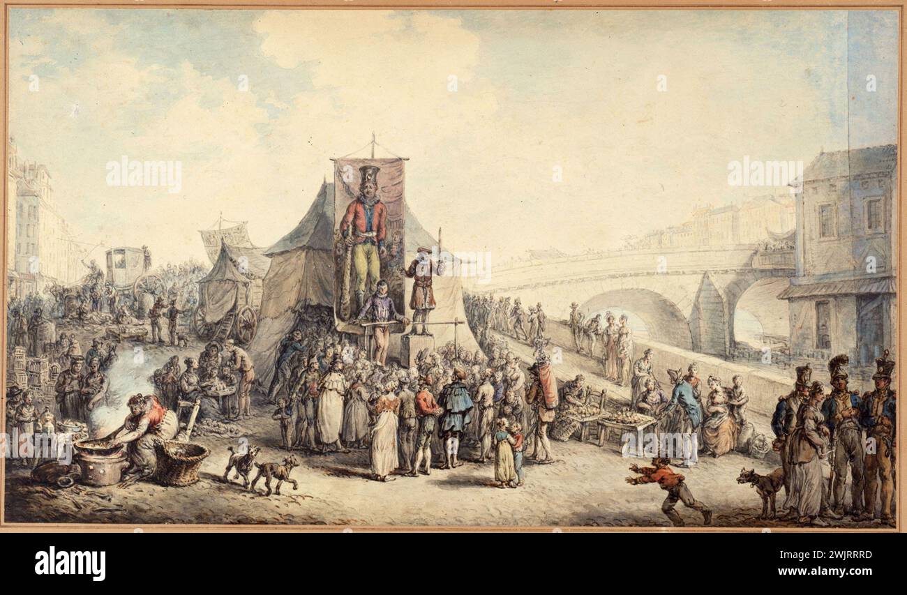 Jean-Pierre Norblin de la Gourdaine (1745-1830). "Parade on the Quai de ...