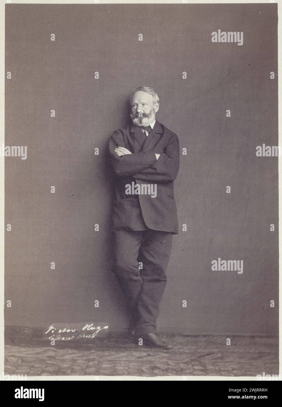 Victor Hugo (1802-1885), French writer, in Guernsey, 1862. Photography ...
