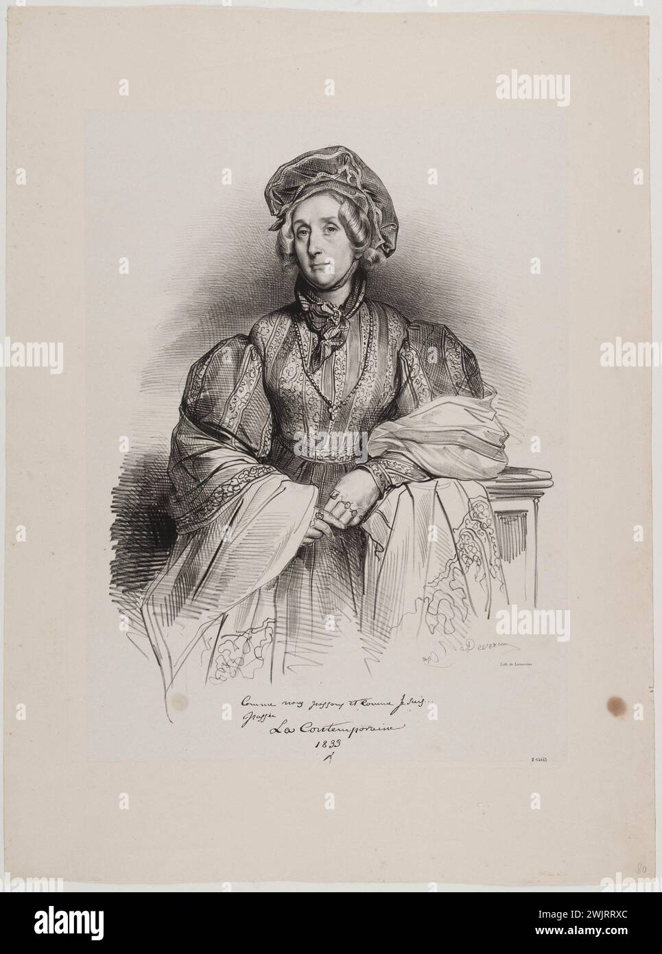 Achille Devéria (1800-1857), French and pink engraver Joseph Lemercier ...