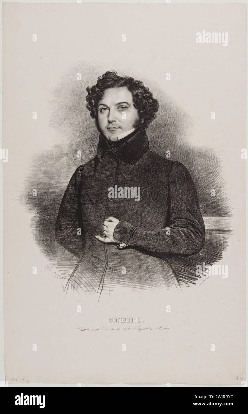 Achille Devéria (1800-1857), French engraver, and Rose Joseph Lemercier ...