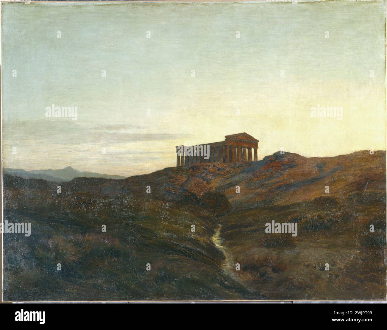 Emile Menard (1862-1930). "Ancient land, the temple of Ségeste in ...