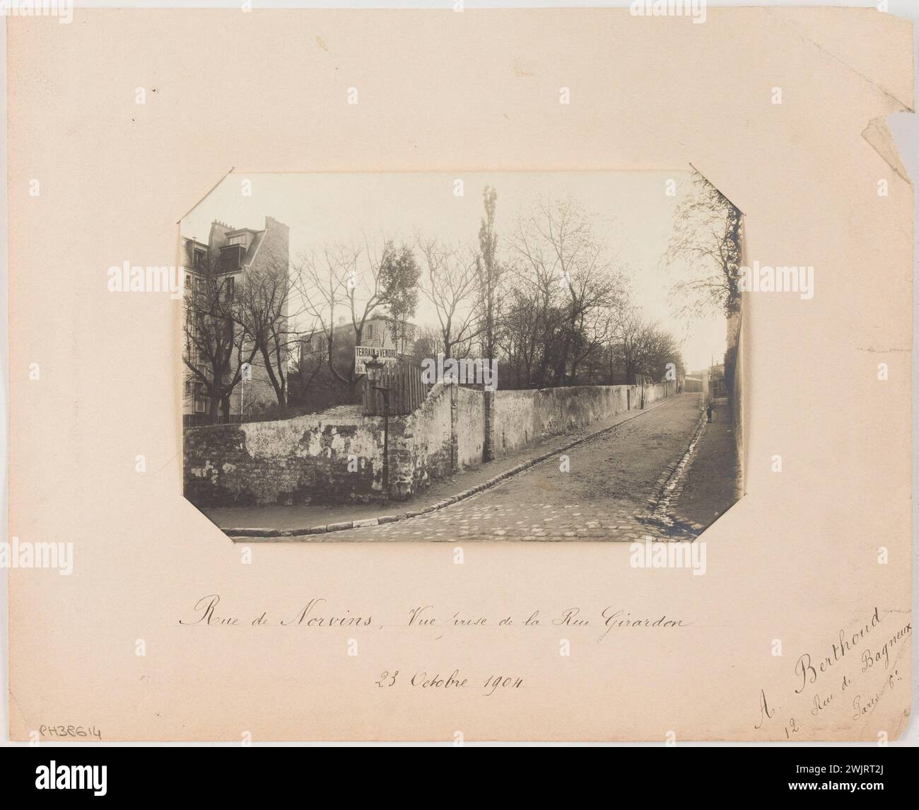 Rue de Norvins, taken from Girardon Street. Paris (18th arr ...