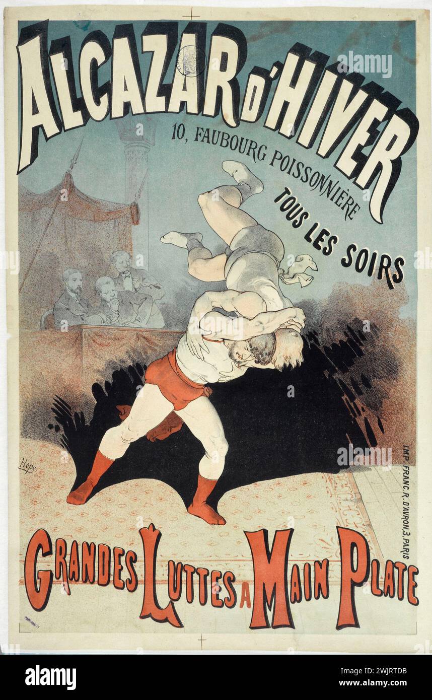 Léon Choubrac, dit Hope (1847-1885); Printing franc. "Winter Alcazar ...