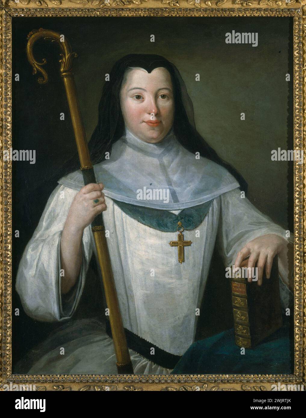 Portrait of an abbess (from the Maison des Bourbons?) ". Oil on ...