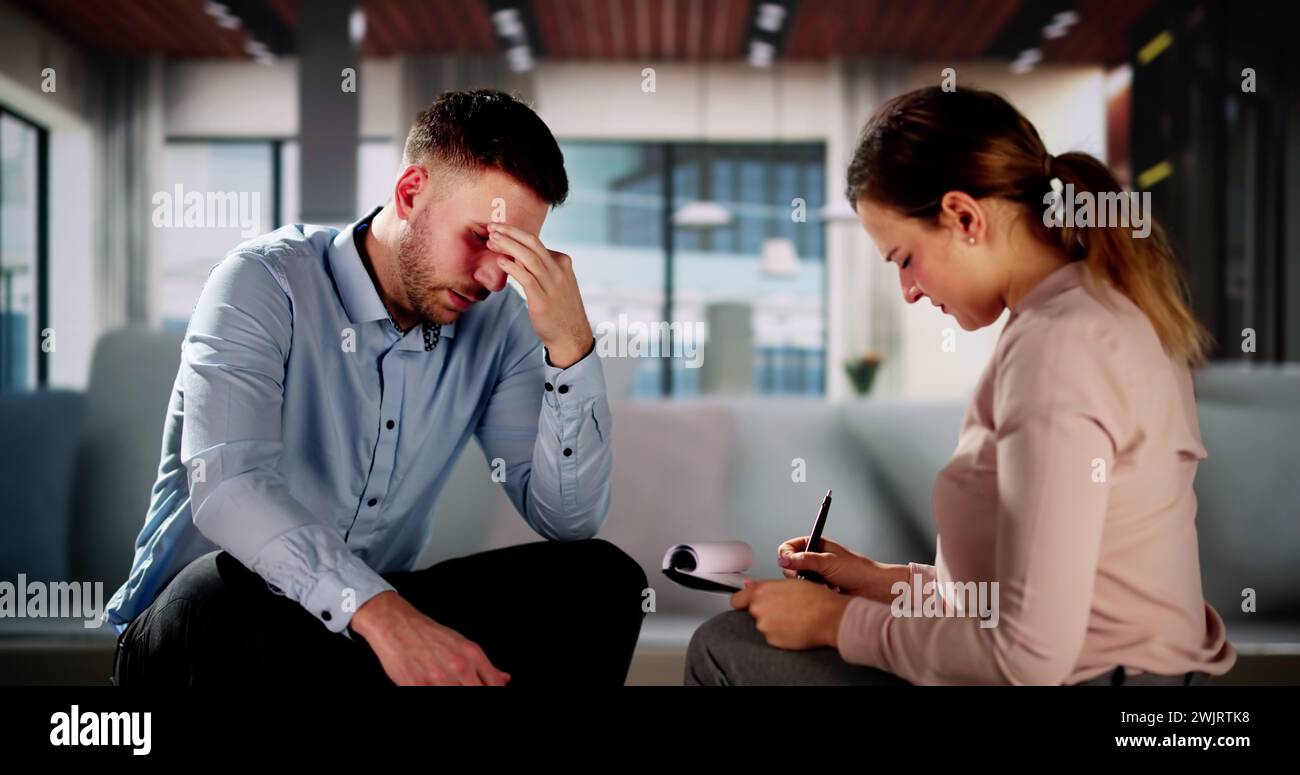 Psychologist Counseling Patient On Couch. Psychiatrist Therapy Stock ...