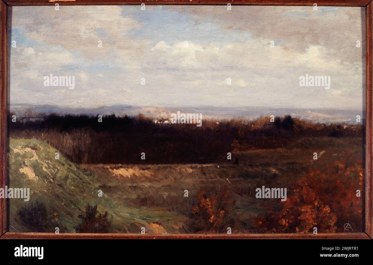 Alfred de Curzon (1820-1895). View of the Bois de Boulogne, from ...