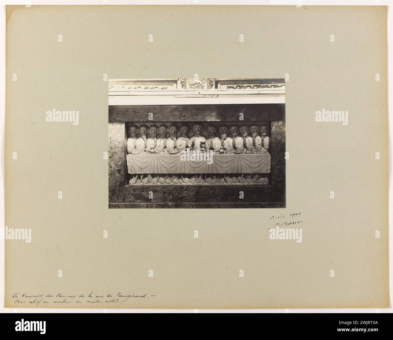 Marble bas-relief of the master altar of the Chapelle du convent des ...