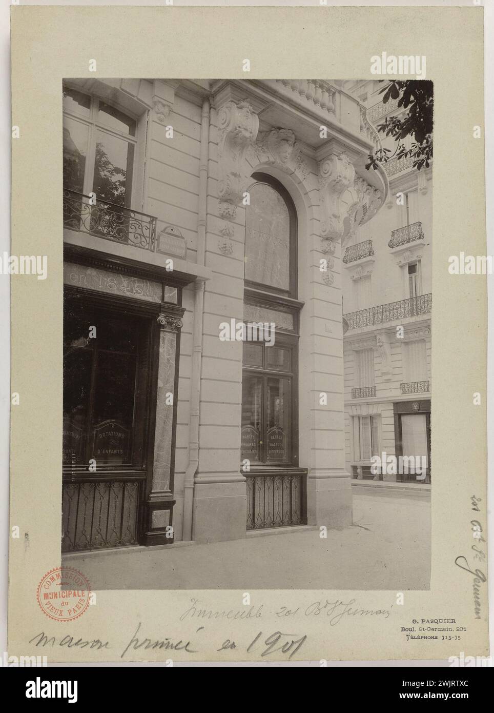 Anonymous. Building 201 BD St Germain / Maison awarded in 1901. "Facade ...