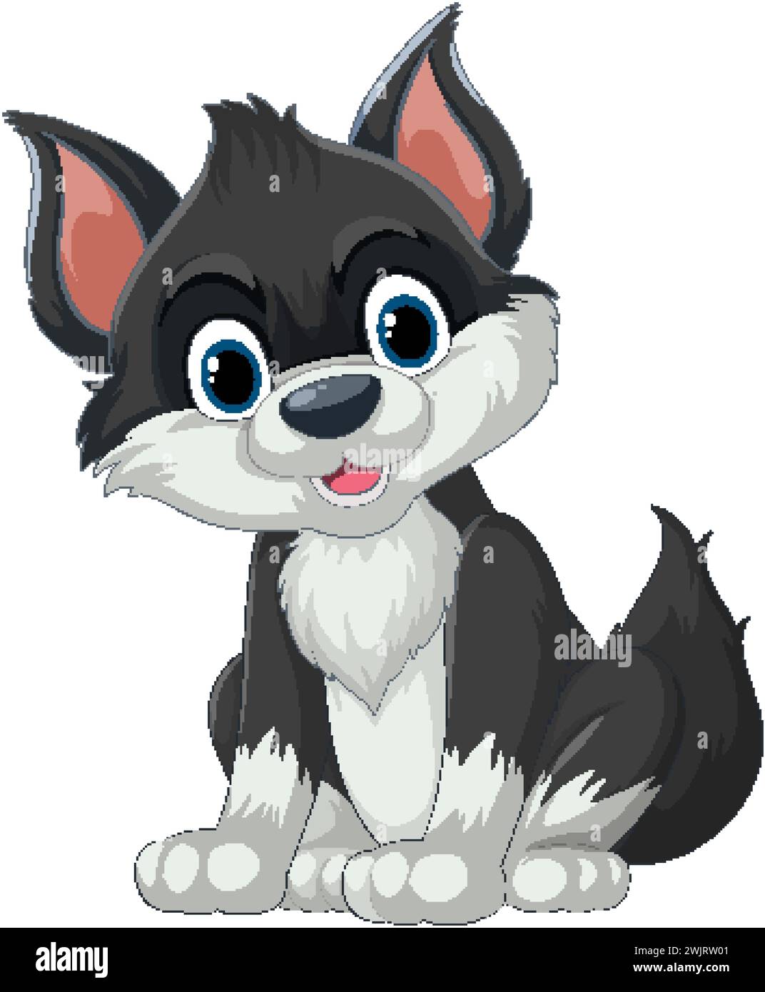 Cute animated dog with big blue eyes Stock Vector Image & Art - Alamy