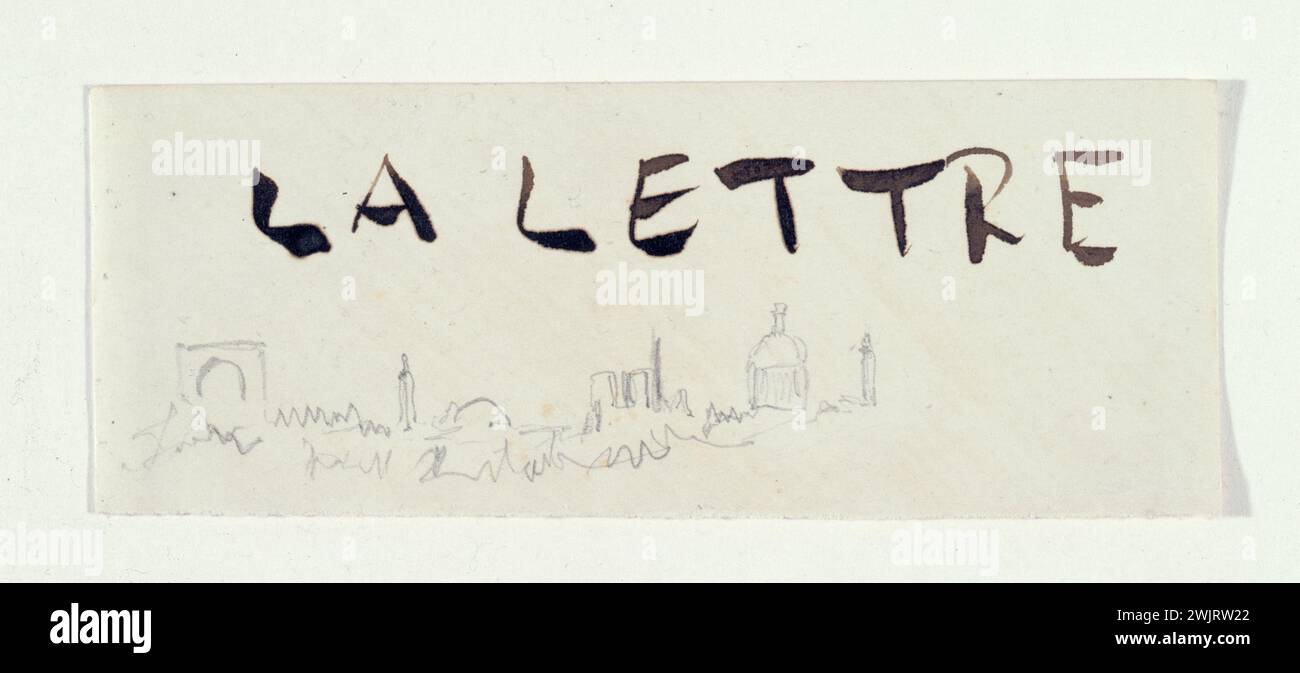 Victor Hugo (1802-1885), "Sketch of a view from Paris". Paris, house of ...