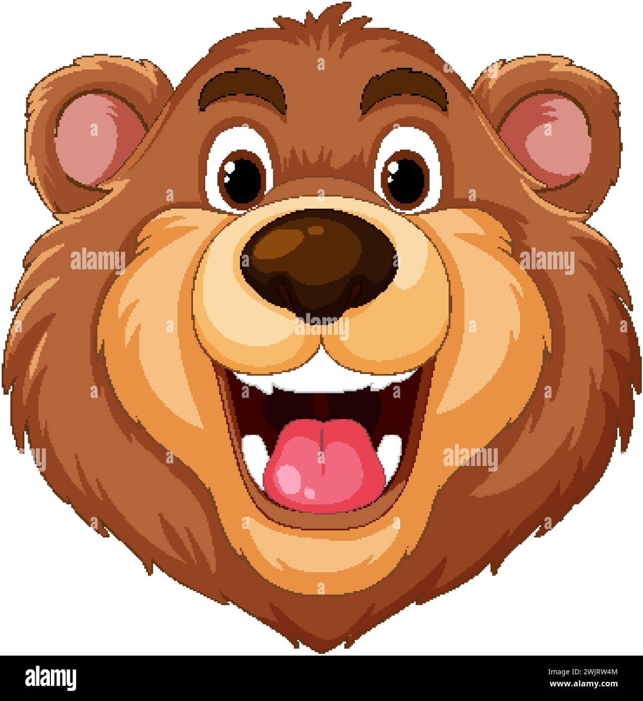 Vector graphic of a happy, smiling bear face Stock Vector Image & Art ...