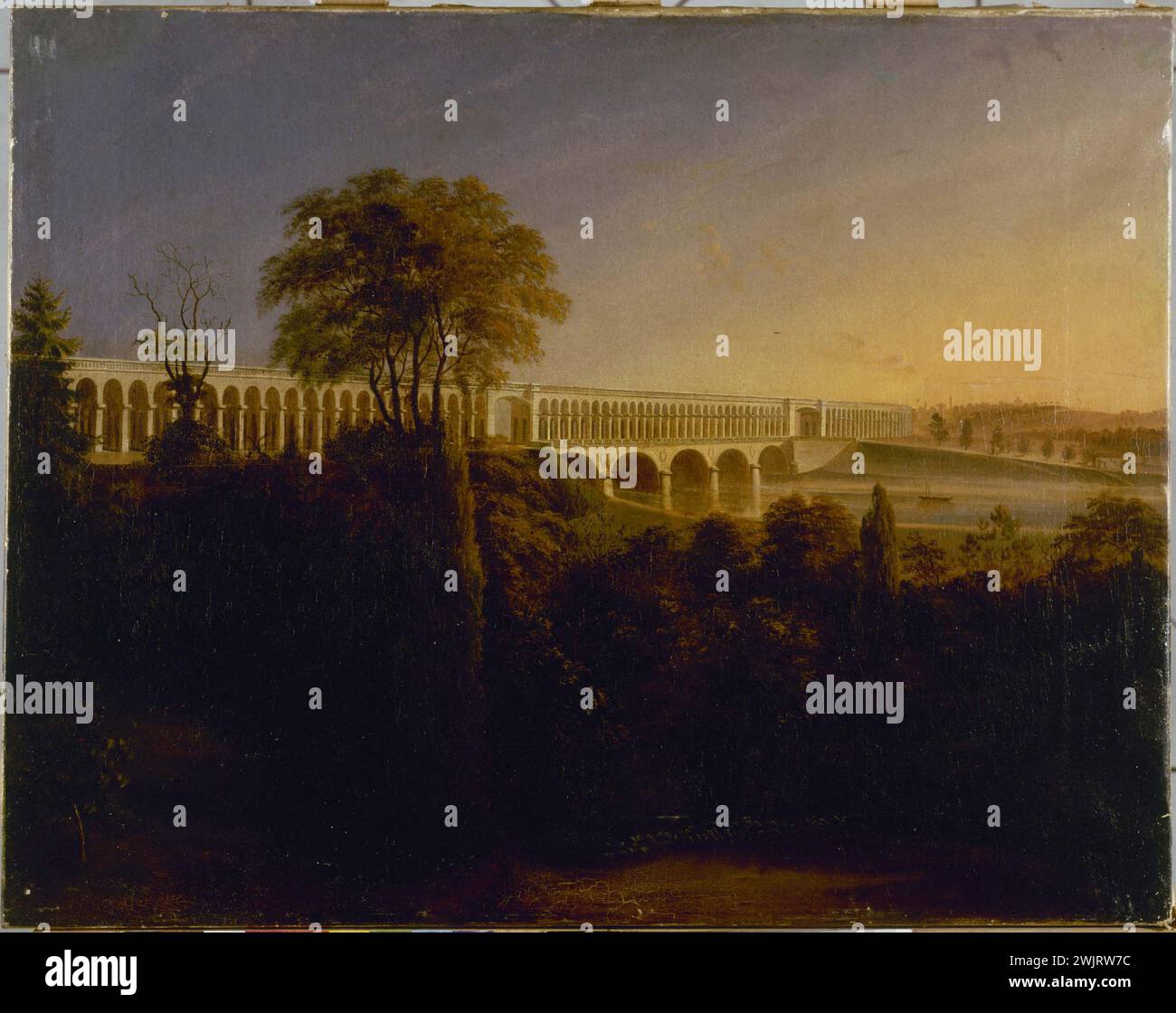 François-Edmé Ricois (1795-1881). "Le Pont du Point du Jour, in Auteuil ...