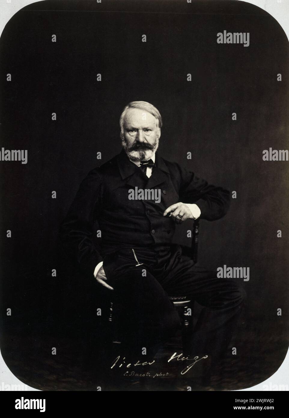 Victor Hugo (1802-1885), French writer, in Hauteville House. Photograph ...