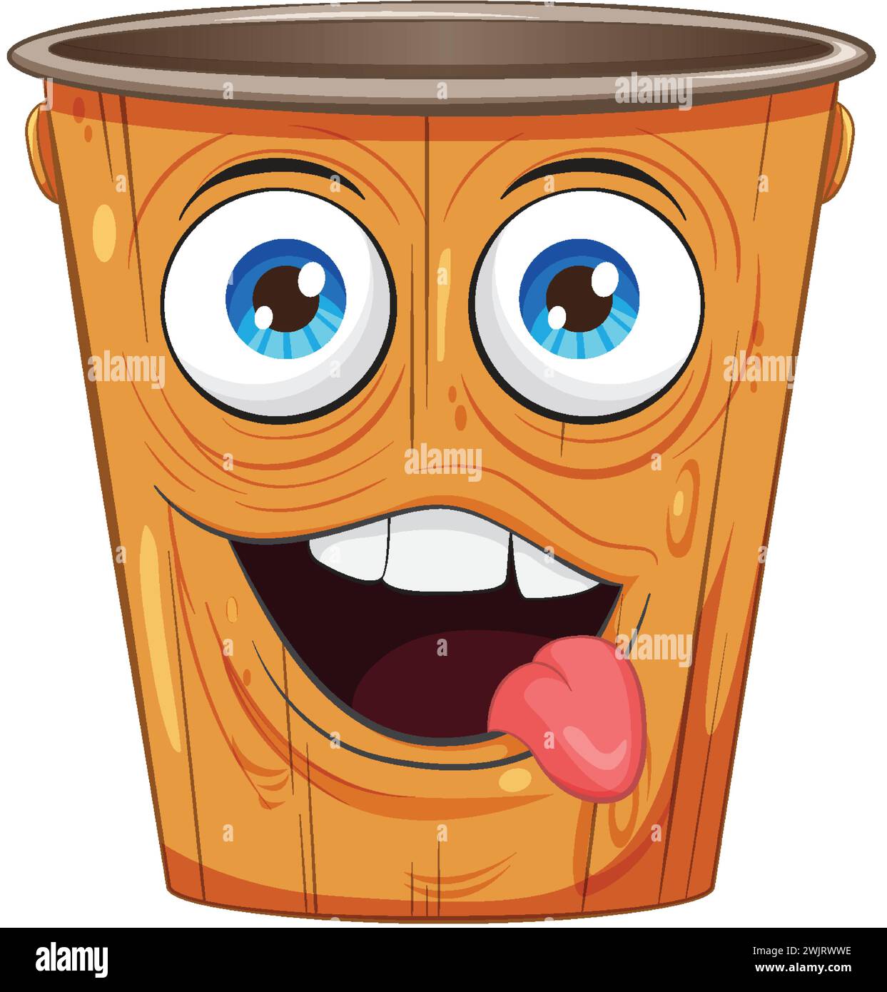 Animated trash bin with a playful expression Stock Vector Image & Art ...