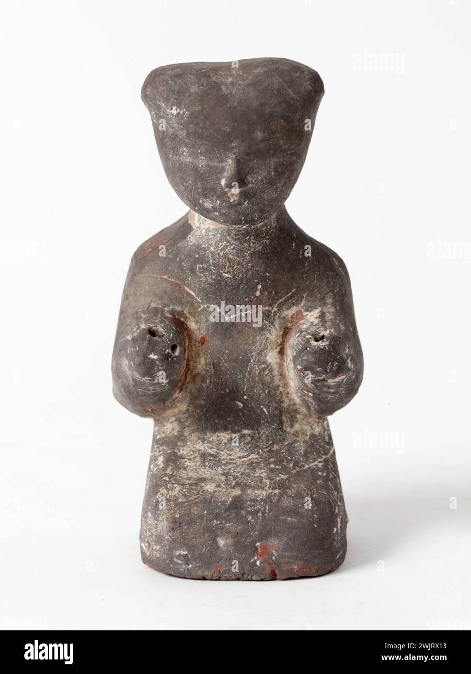 Mingqi: Sitting character ". Terracotta, traces of white coating and ...