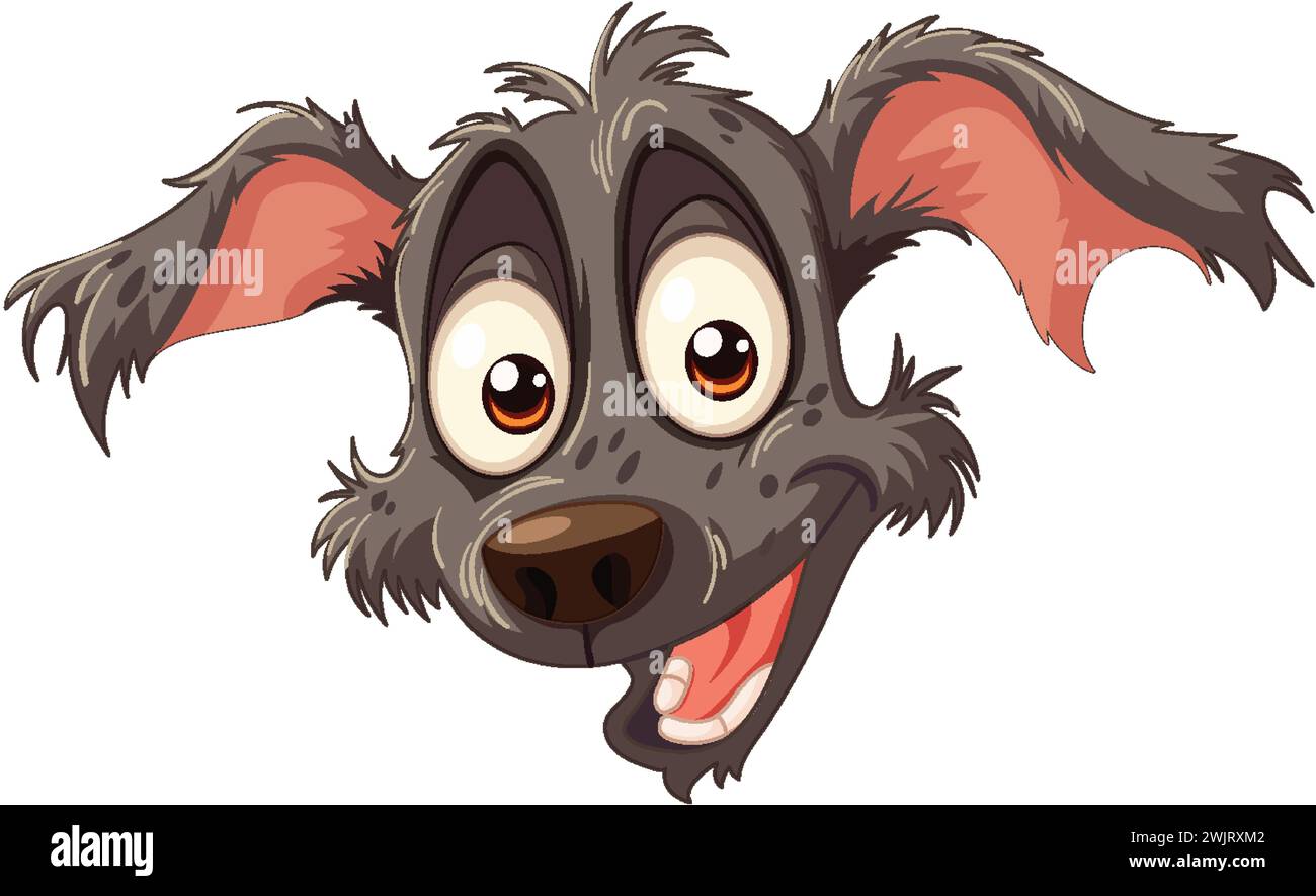 Cheerful animated dog with big ears and eyes Stock Vector Image & Art ...