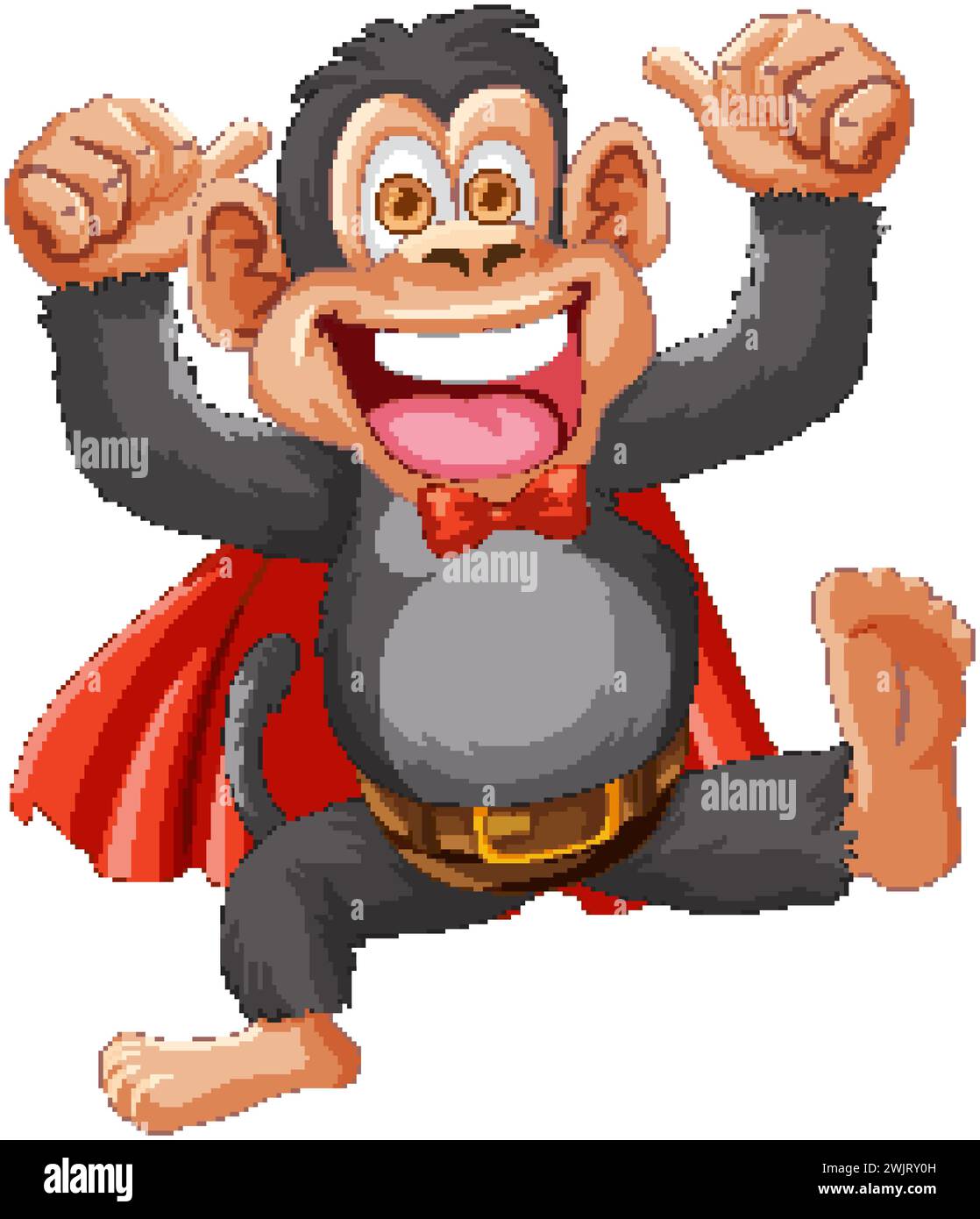 Cartoon monkey dressed as a superhero smiling Stock Vector Image & Art ...