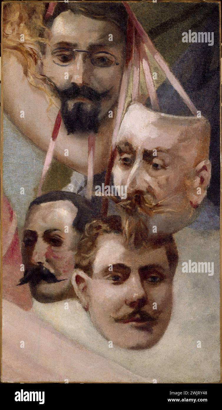 Anonymous. Masks of black cat poets-chains. Oil on canvas. 1801-1900 ...