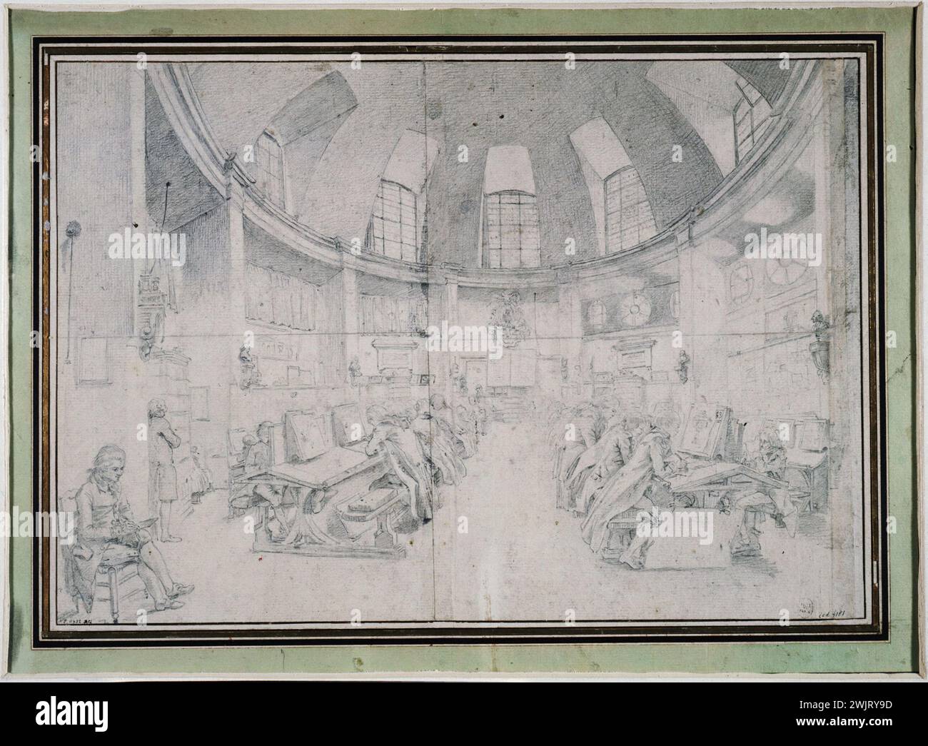 View of the classroom of the Royal Drawing School ". Anonymous, 18th ...