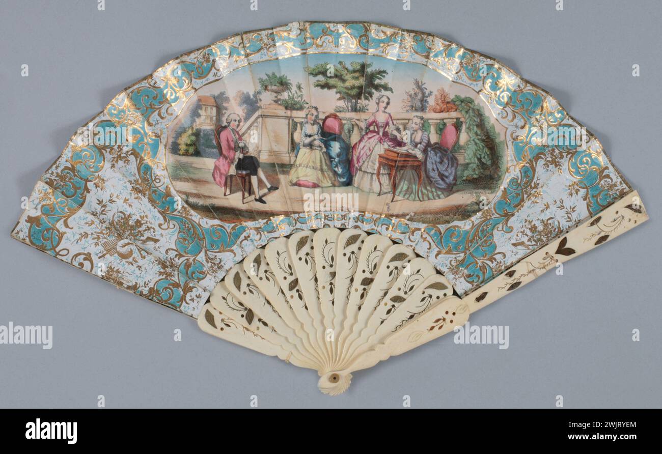 Folded range, Facing decor: Decor of scrolls and flowers, 2 side ...