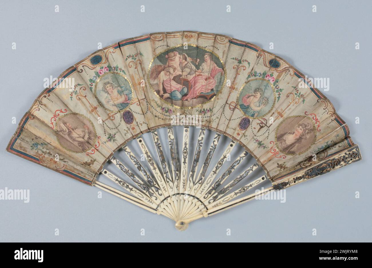 Folded range, Face Leaf: In a central medallion, a young girl fell on ...