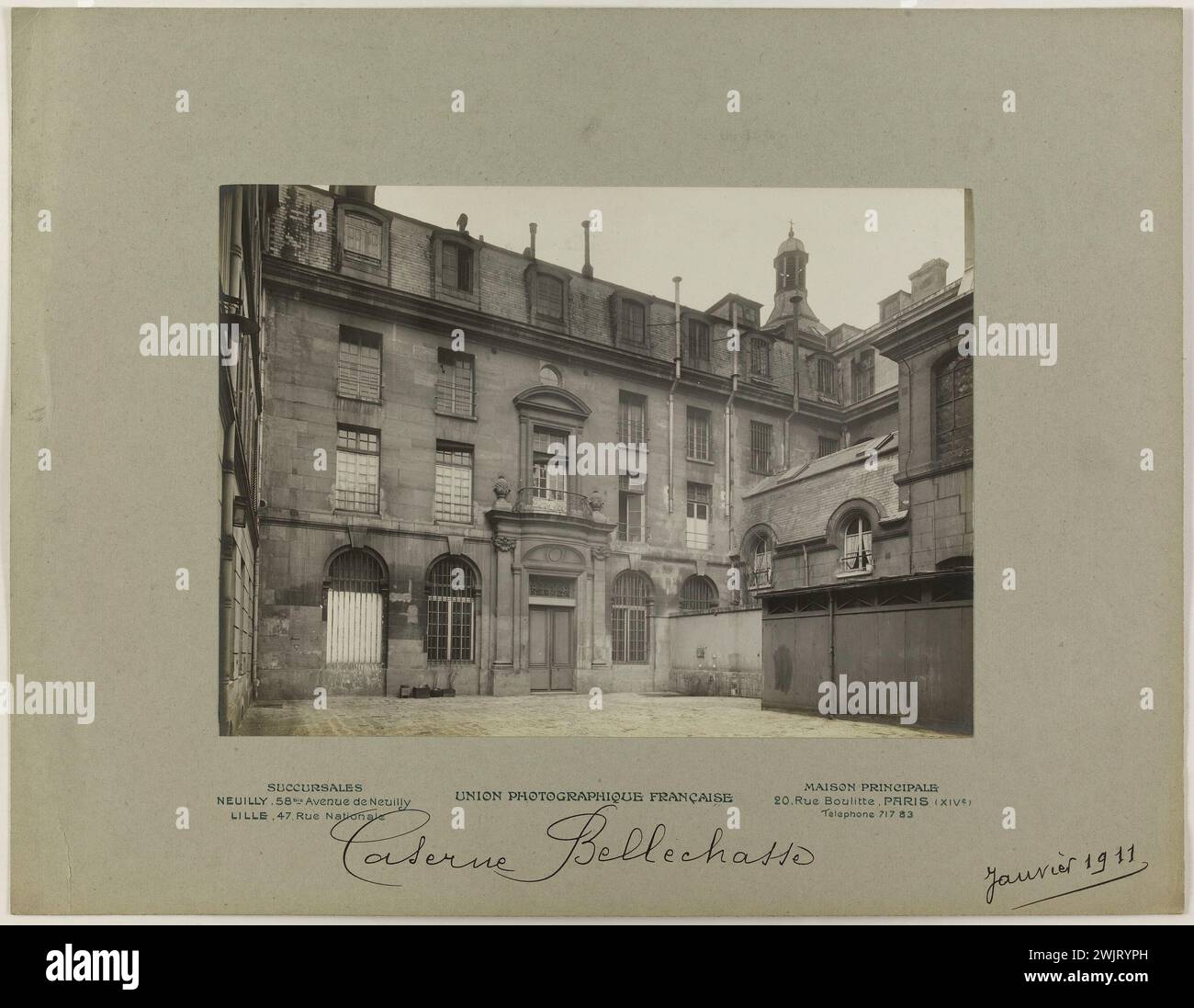 Exterior view of the Bellechasse barracks, Paris (7th arr.). French ...