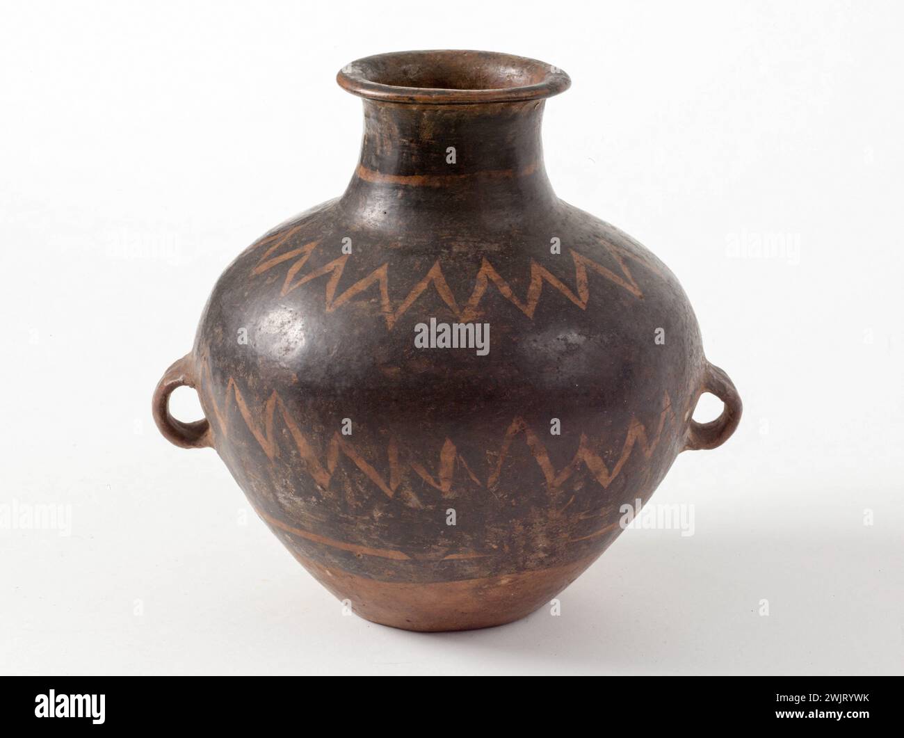 Jar ". Terracotta with painted decor in black. Neolithic period (around ...