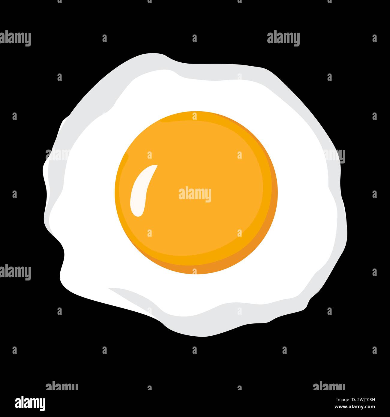 Fried egg vector illustration. Fried eggs isolated on black background ...