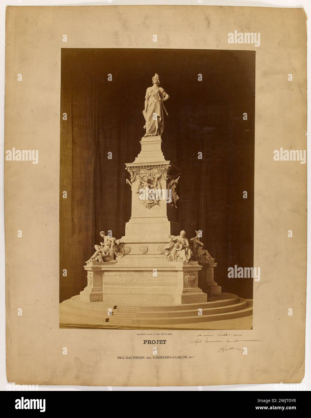 Monument project to the Republic by Gautherin, Bernard and Larche ...
