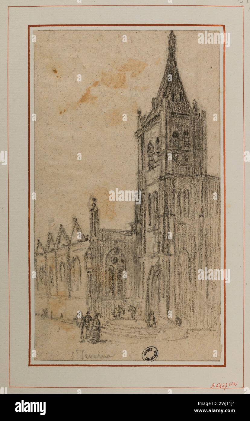 Georges Michel (1763-1843). "Collection of drawings: bell tower of the ...