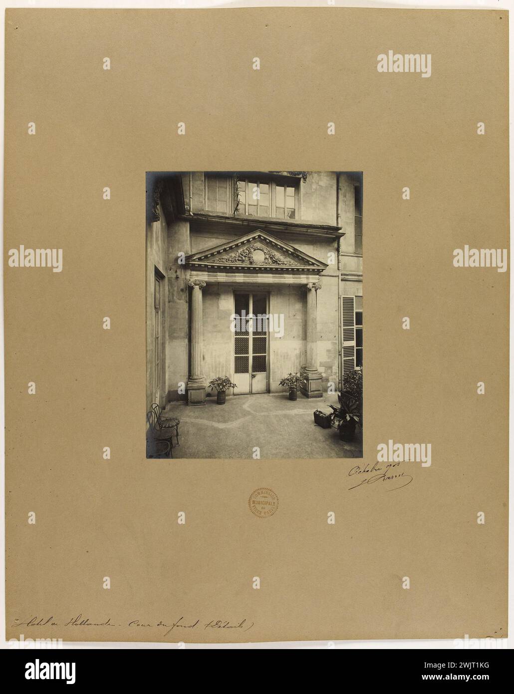 Barry, Jean. Hotel de Holland - Background Cours (details). "View of a ...