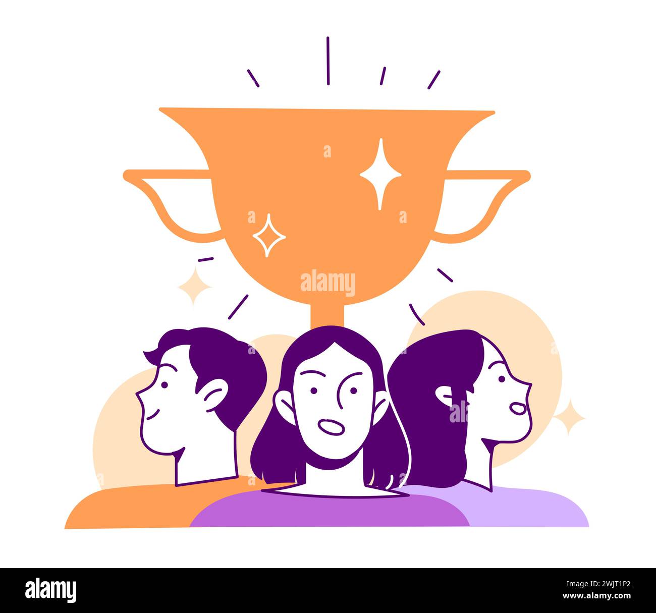 Winning team with the cup Stock Vector Image & Art - Alamy