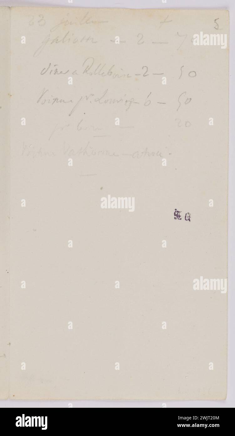 Victor Hugo (1802-1885). Travel book from July 22 to 26, 1834. "July 23 ...