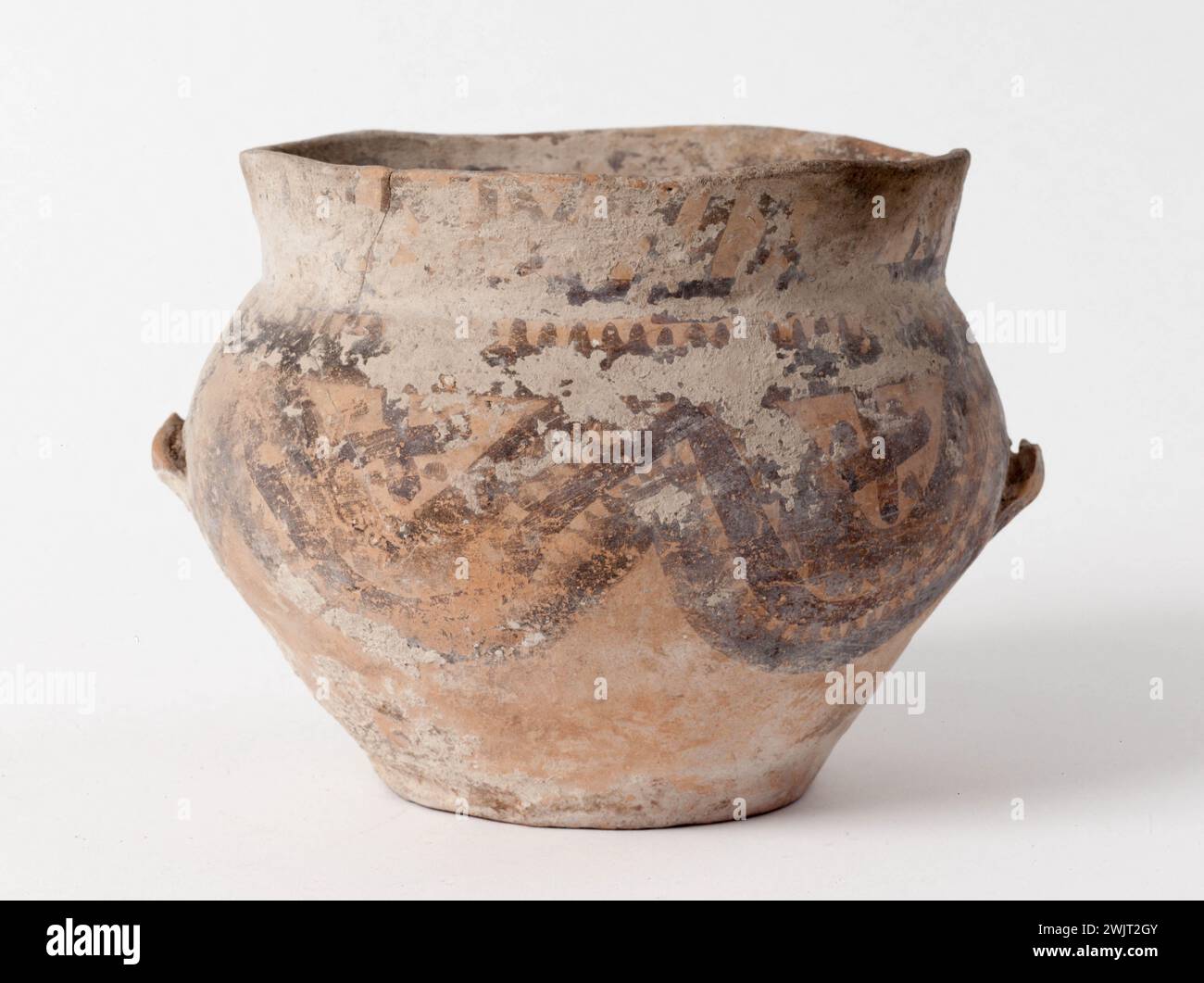 Jar ". Terracotta with painted decor in black. Neolithic period (around ...