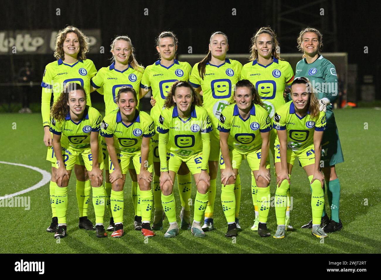 team of Gent with up from L to R Fleur Van Daele (16) of AA Gent Ladies ...