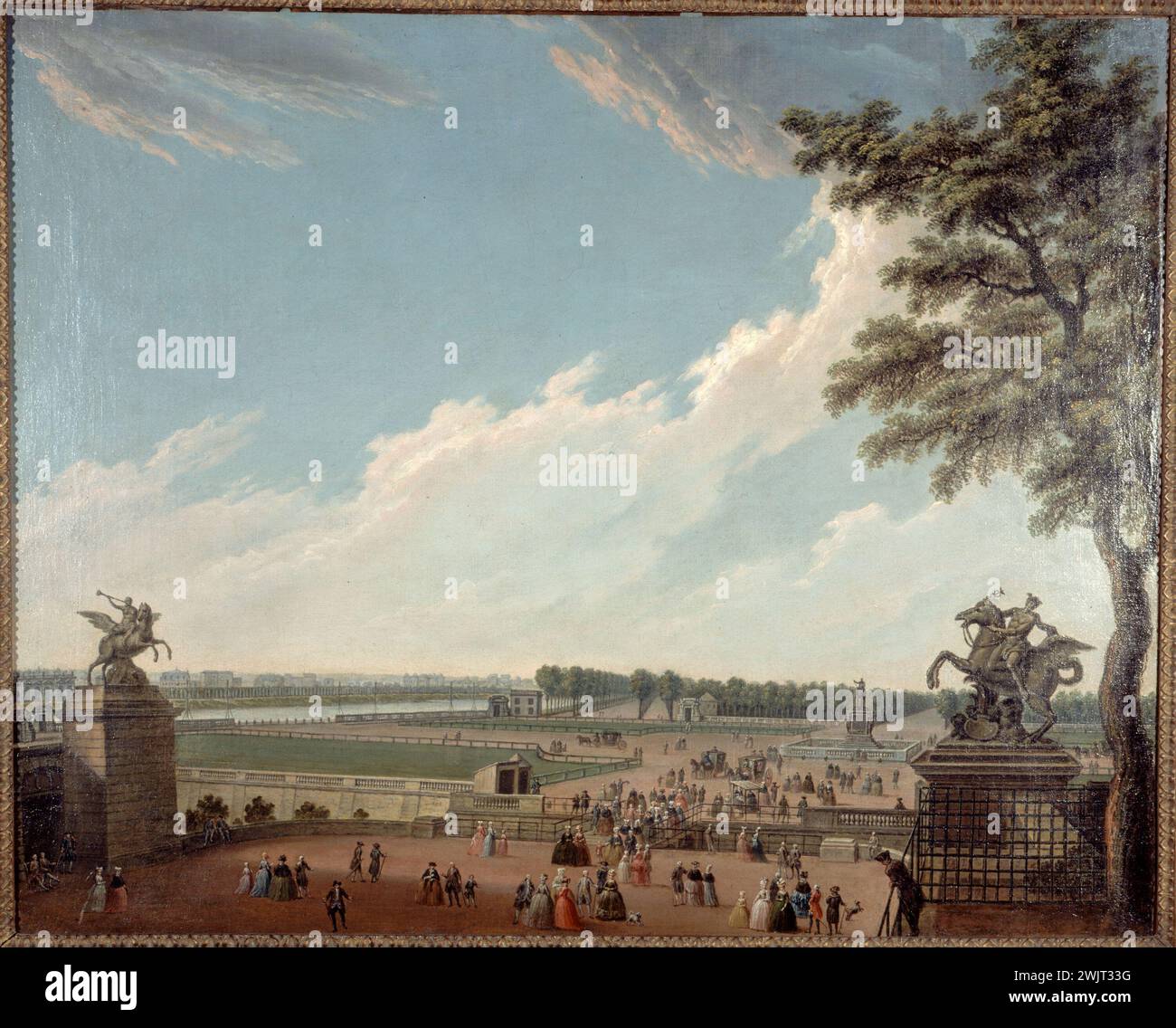 Place Louis XV and the Champs-Elysées, seen from the turning bridge ...