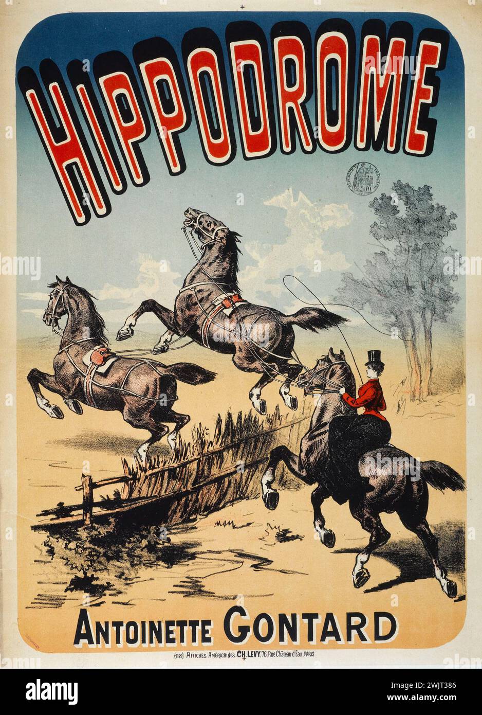 Charles Lévy. "Hippodrome, Antoinette Gontard". Poster. Color ...