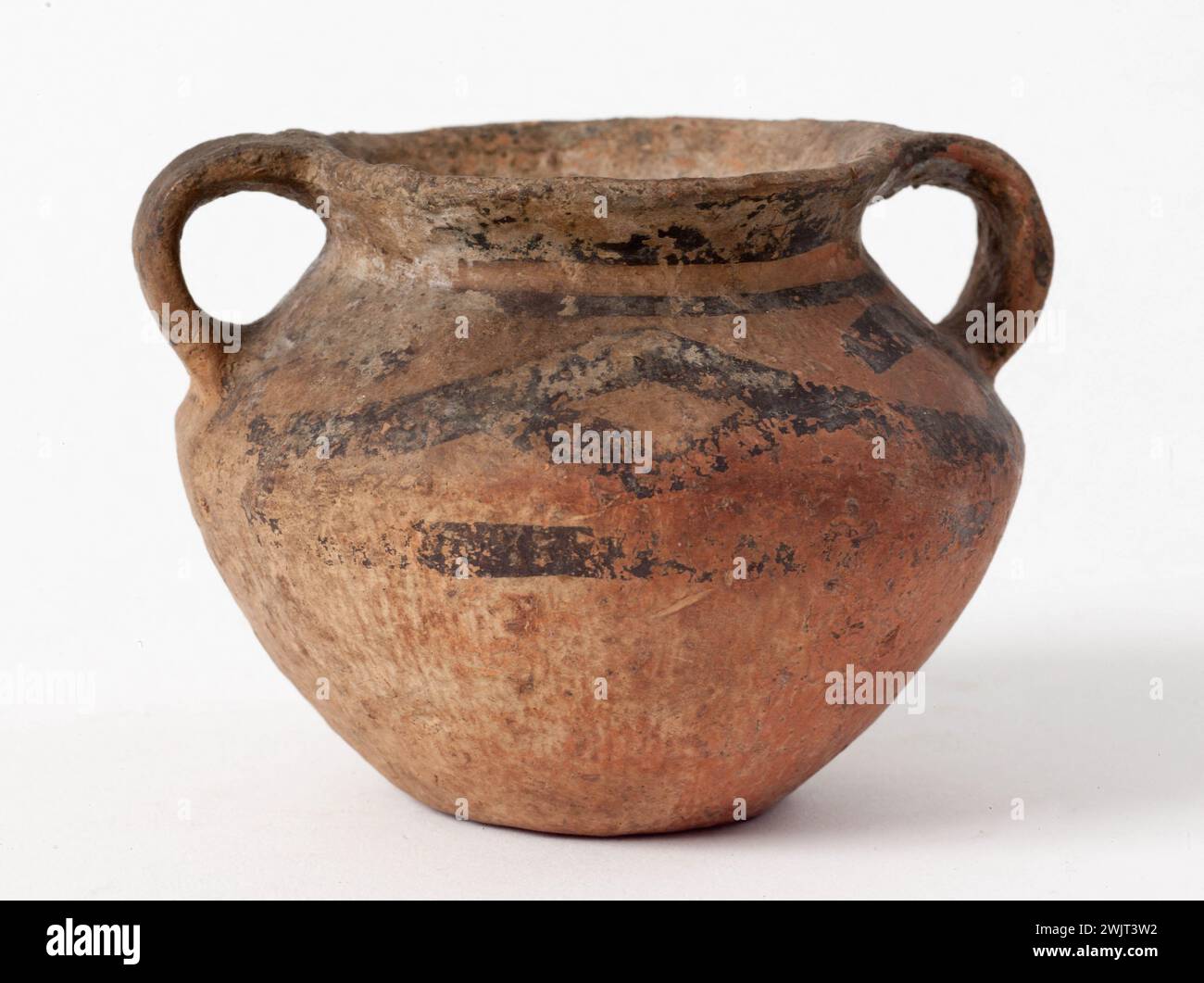 Jar ". Terracotta painted in black. Neolithic period (around 8000 BC ...