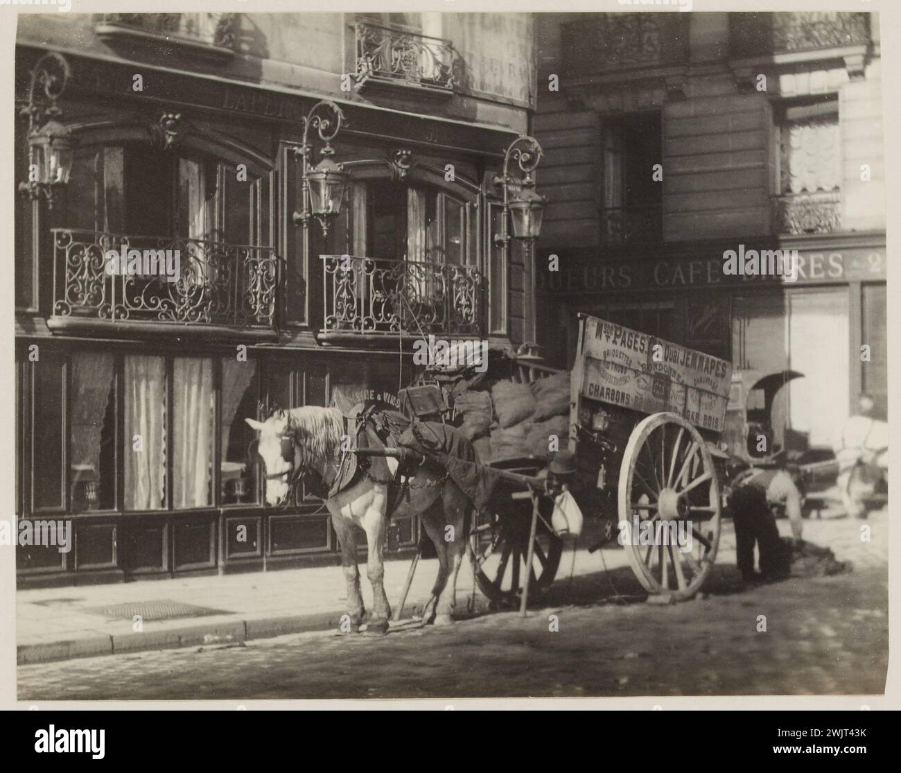 Blancard, Hippolyte (1843 - D.1924), coal car stopped in front of the ...
