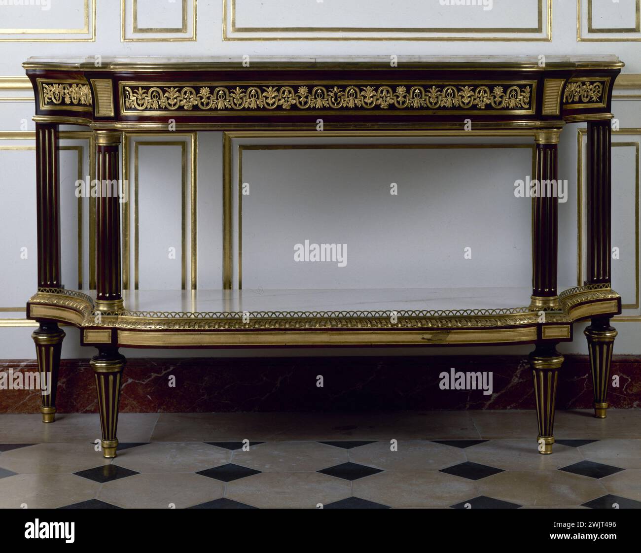 Attributed to Adam Weisweiler. Console served in oak and fir trees ...