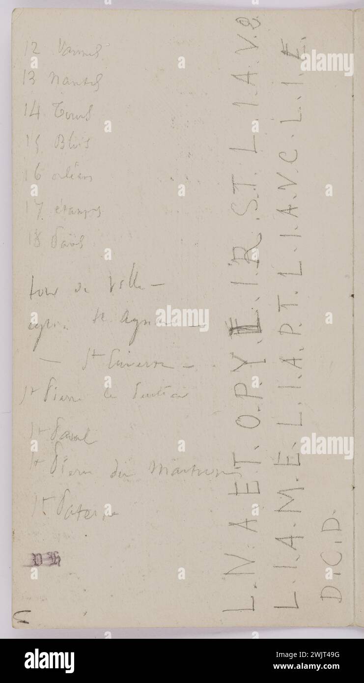 Victor Hugo (1802-1885). Travel book in July and August 1834. Untitled ...