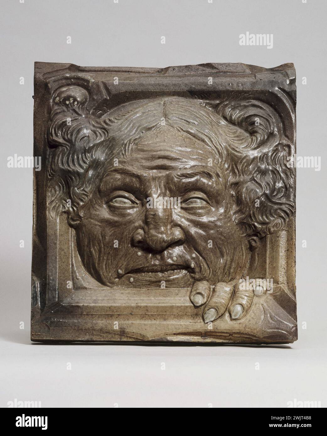 Jean Carriès (1855-1894). "Flooring, wall covering: grayed man with ...