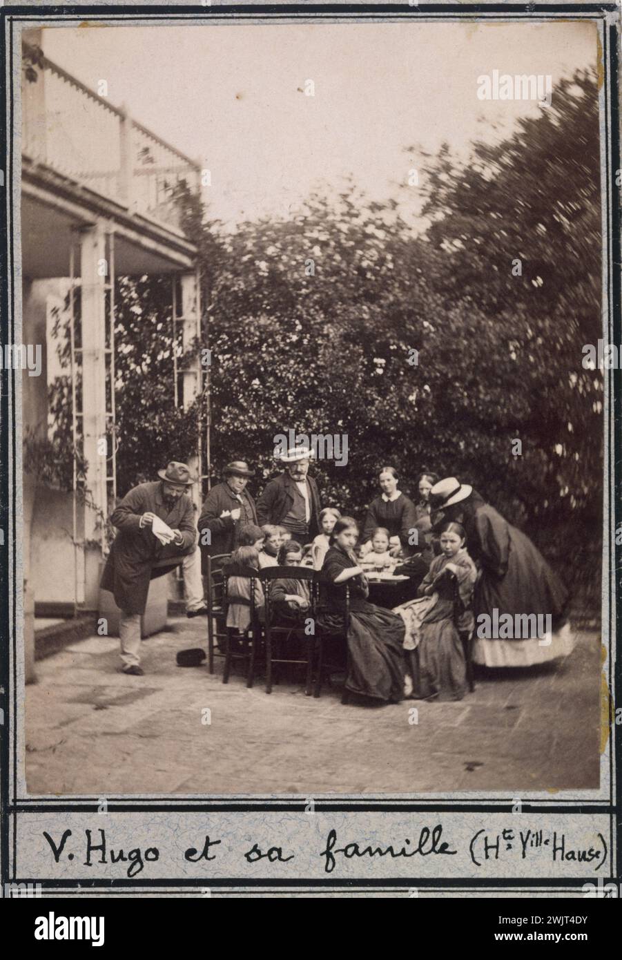 Victor Hugo and his family at the dinner of poor children in Hauteville ...