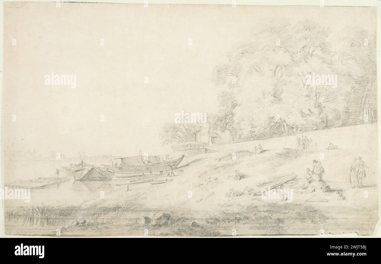 Jean-Baptiste Lallemand (1710-1803). "Berge de Seine", 1788. Paris ...