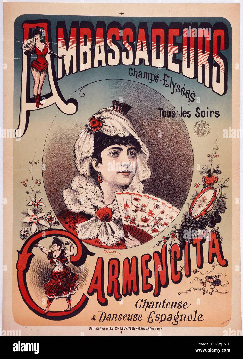 Charles Lévy. Ambassadors, Carmencita, Spanish singer & dancer. Poster ...