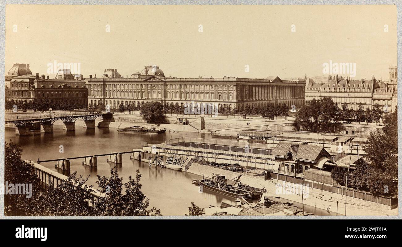 View of the Louvre Palace and the summer Galant summer theater. Paris ...