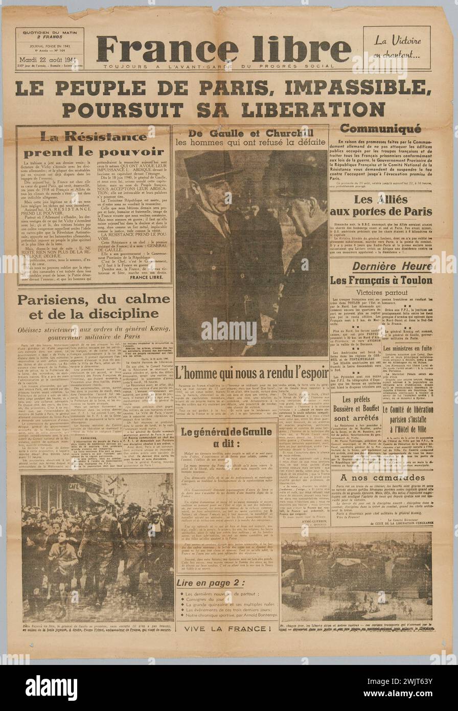 Special Imprimerie de France Libre (n.-D.), Daily newspaper France ...