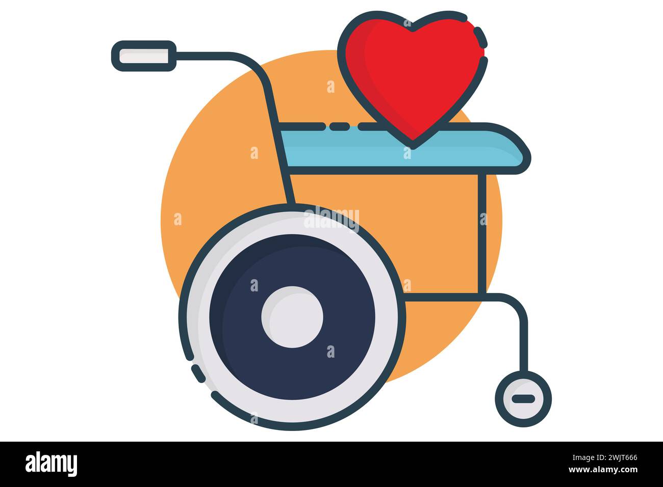 handicap solidarity icon. wheelchair icon with heart. icon related to ...