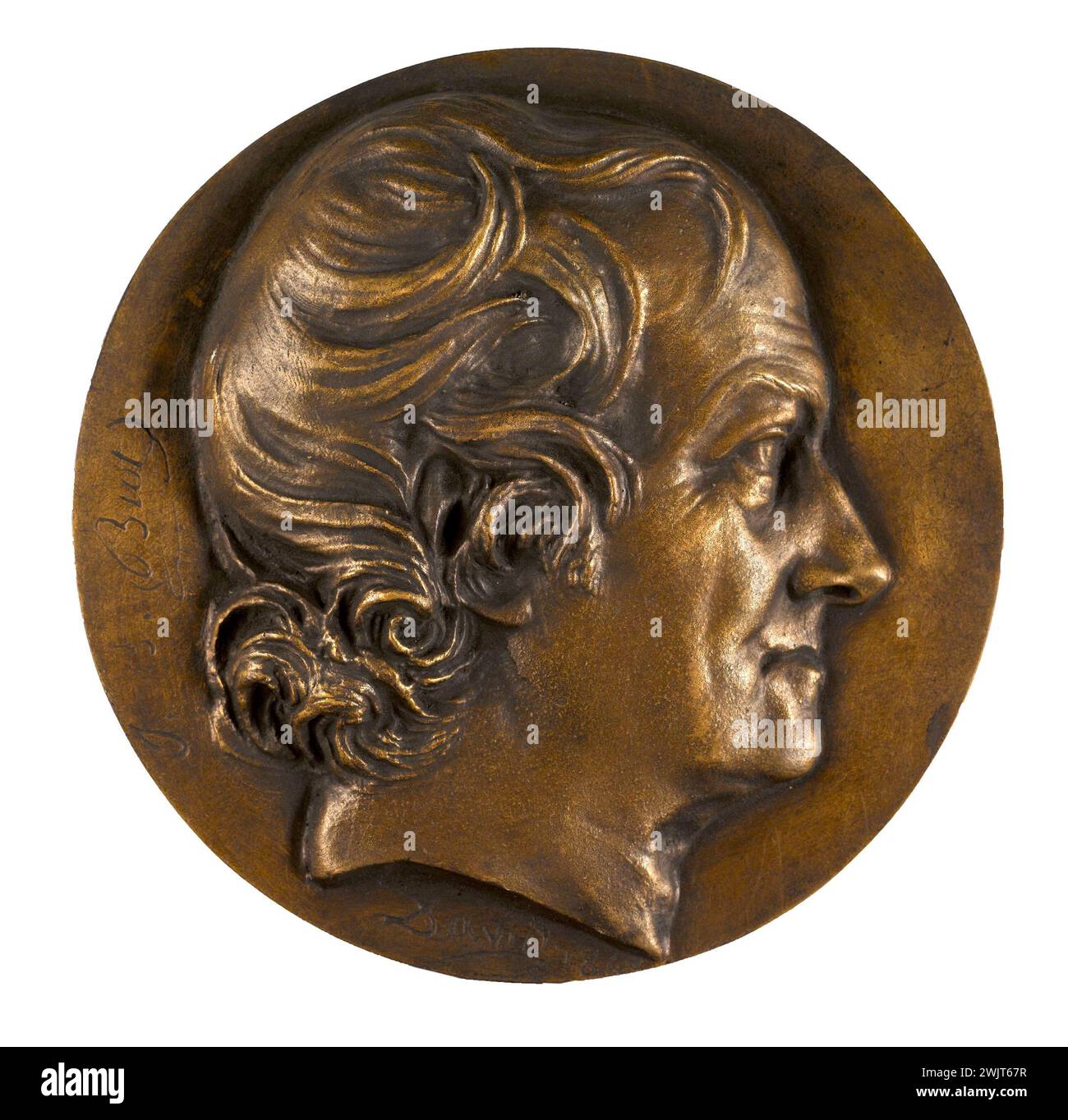 David d'Angers (1788-1856). Portrait of Jean-Baptiste Biot (1774-1862), scientist. Bronze, sand ...