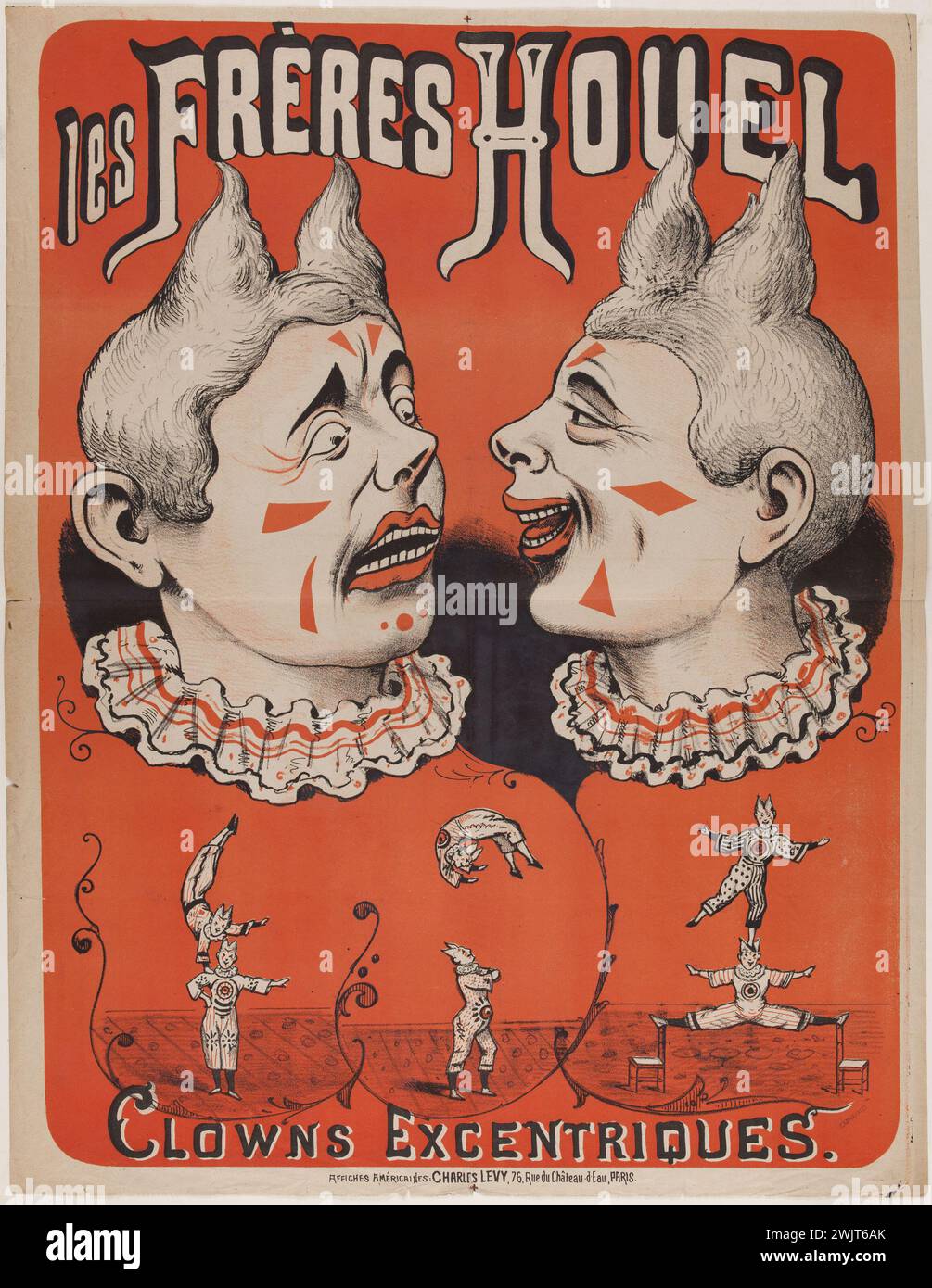 Poster for the show of the Houel brothers. Color lithography. 1880-1900 ...